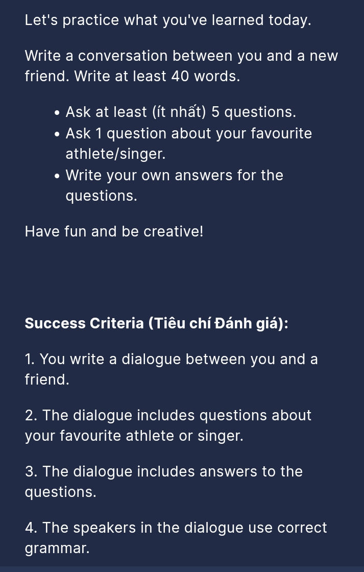 Let's practice what you've learned today. | StudyX