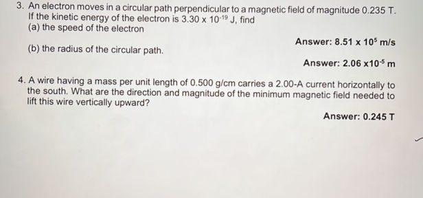 3 An electron moves in a circular path | StudyX