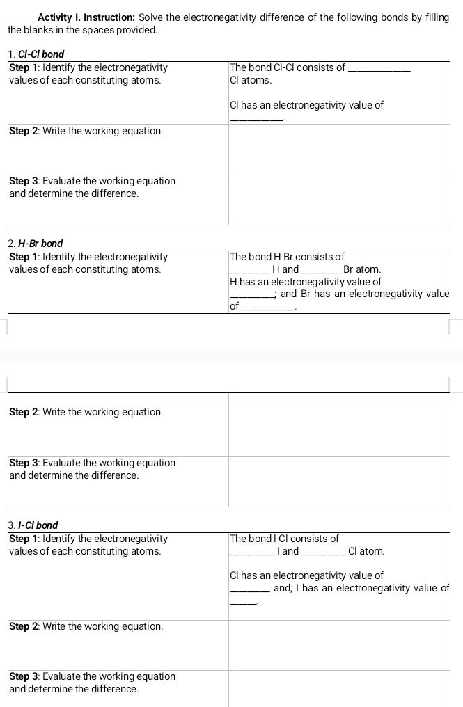Activity I Instruction Solve the | StudyX