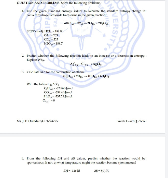 1 Use the given standard entropy values to | StudyX
