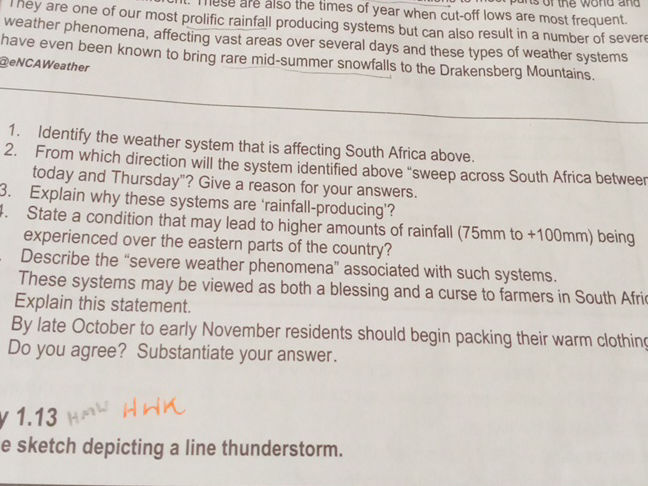 1. Identify the weather system that is | StudyX