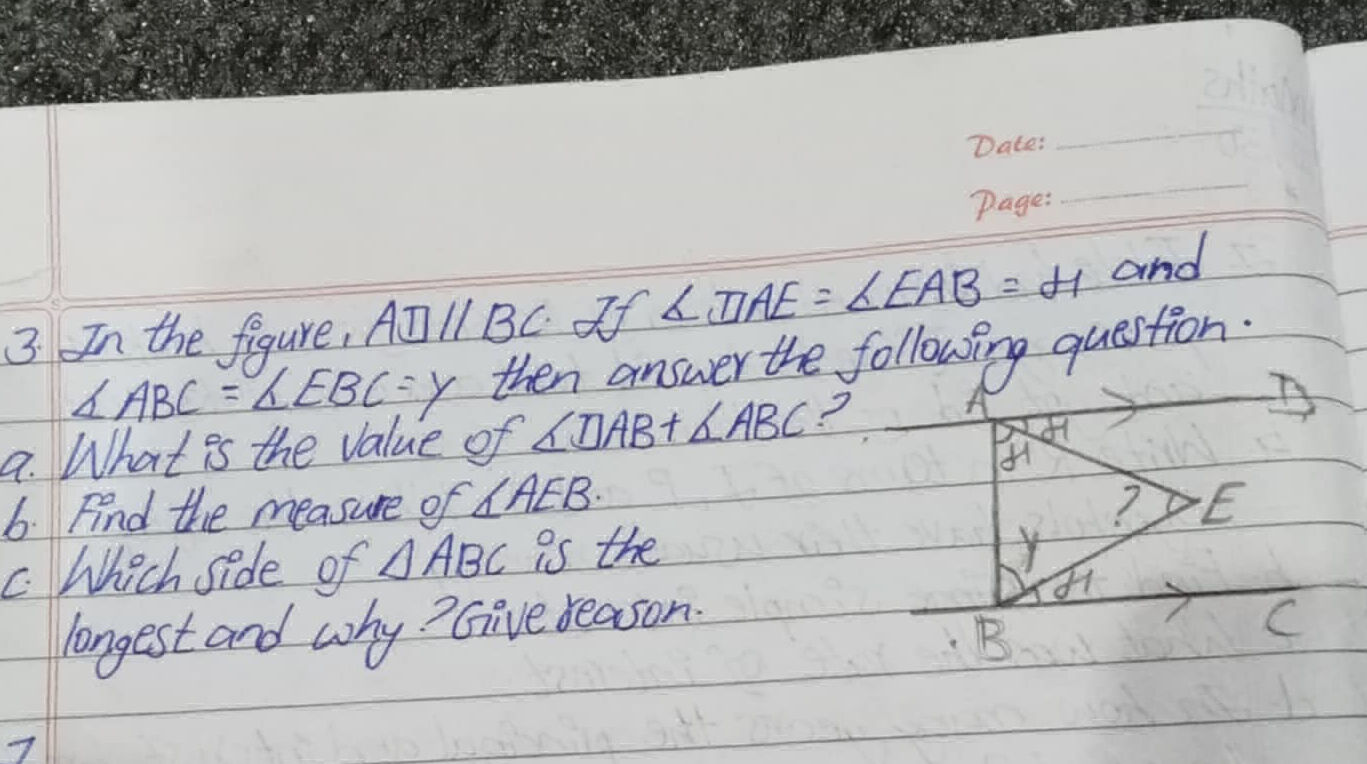 3 In the figure AD BC If ( JAE = EAB = x | StudyX