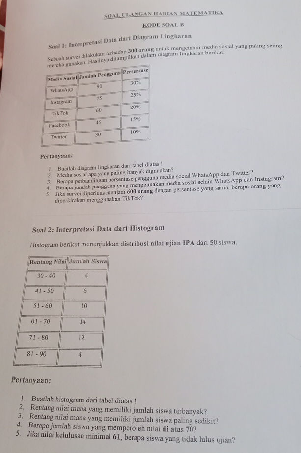 Soal 1 Interpretasi Data dari Diagram | StudyX