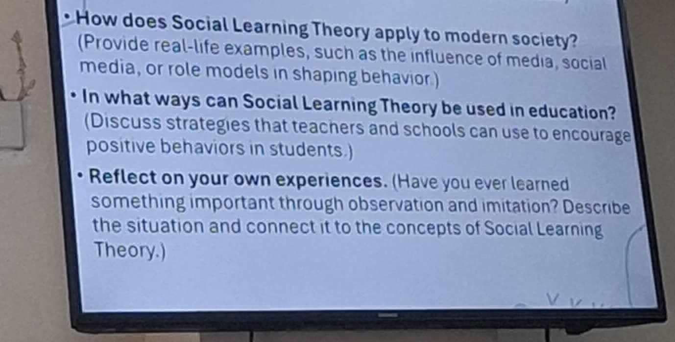 How does Social Learning Theory apply to | StudyX