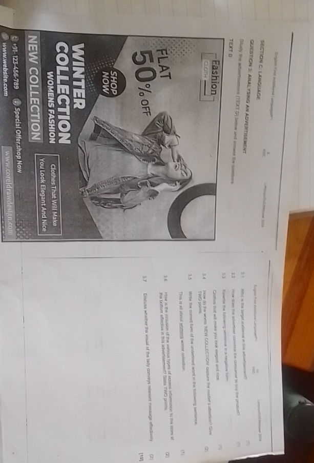 Study this advert (TEXT D) carefully and | StudyX
