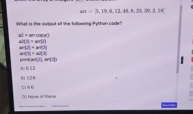 Given the array of integers arr shown below | StudyX