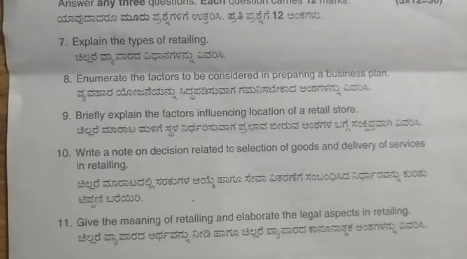 Answer any three questions Each question | StudyX