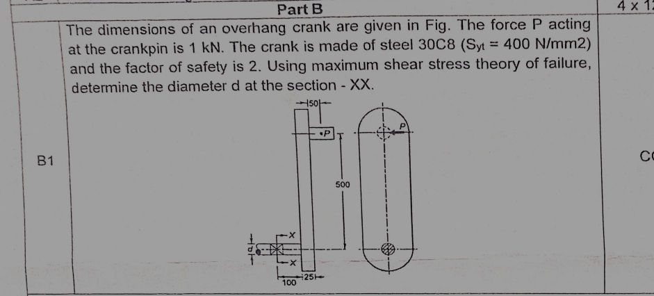The dimensions of an overhang crank are | StudyX