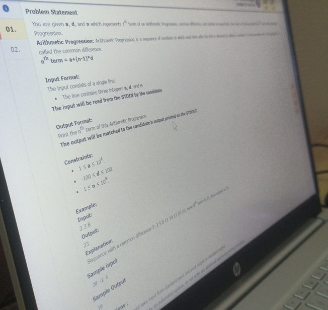 Problem Statement You are given a d and n | StudyX
