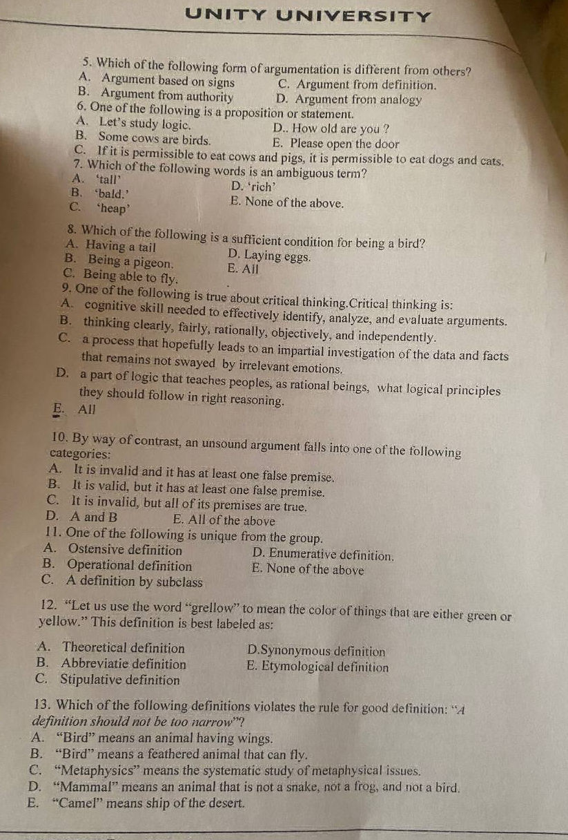 5. Which of the following form of | StudyX