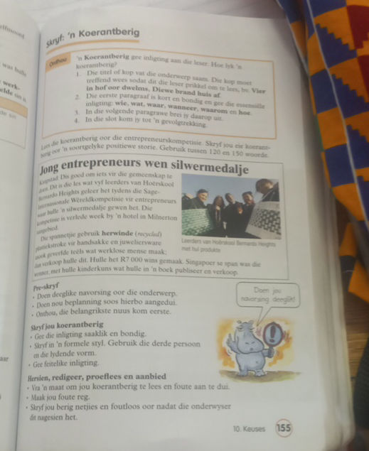 skryf n Koerantberig n Koerantberig gee | StudyX