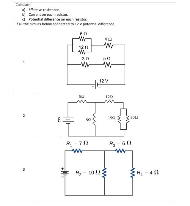 Calculate a) Effective resistance b) Current | StudyX