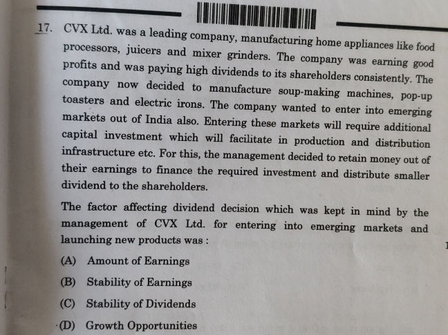 17. CVX Ltd. was a leading company, | StudyX