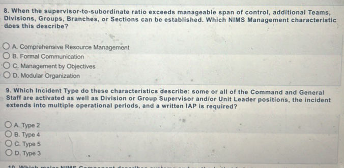 8. When the supervisor-to-subordinate ratio | StudyX