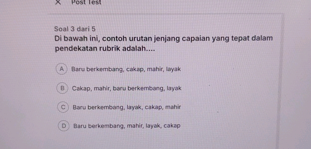 Soal 3 dari 5 Di bawah ini contoh urutan | StudyX