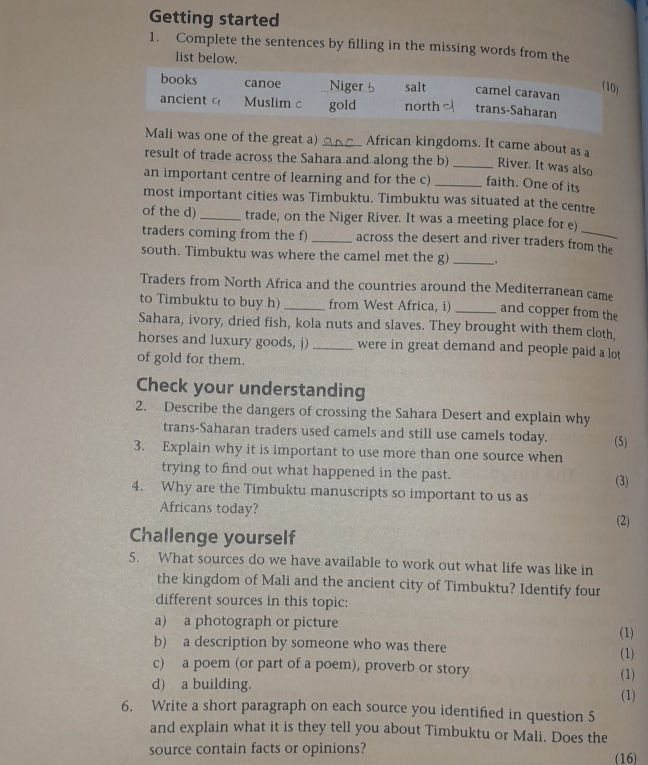 1 Complete the sentences by filling in the | StudyX