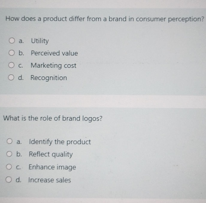 How does a product differ from a brand in | StudyX