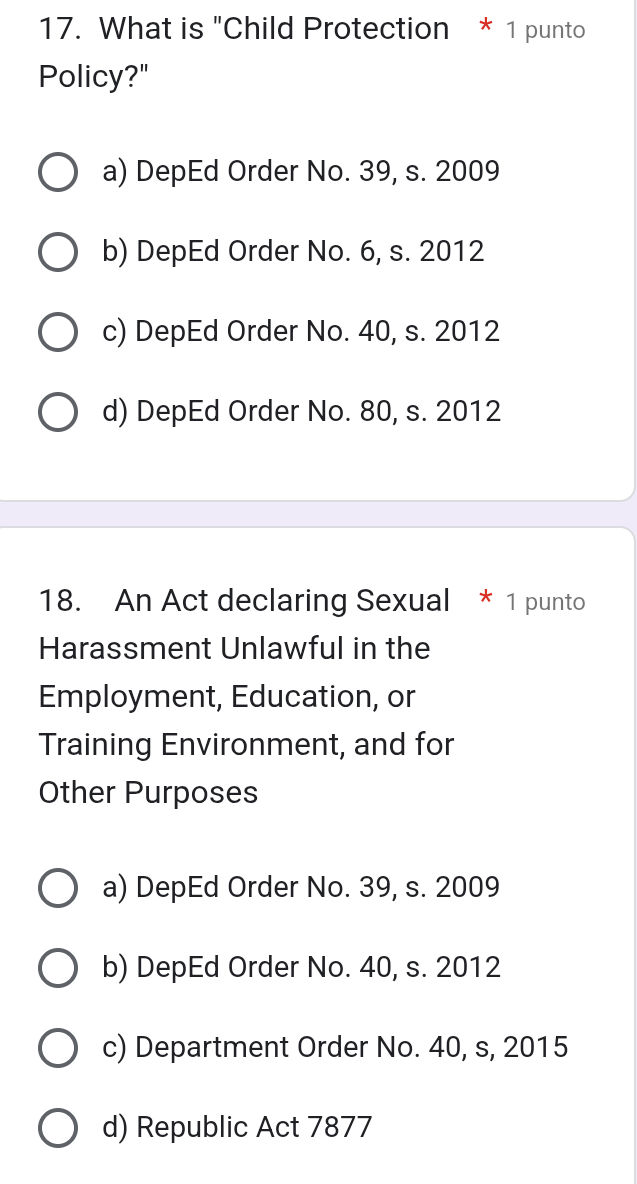 17 What is Child Protection Policy a) DepEd | StudyX