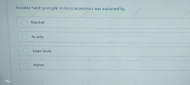 Invisible hand principle in micro economics | StudyX