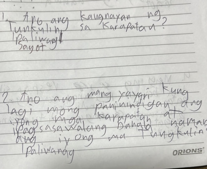 1. Ano ang kaugnayan ng Tungkulin sa | StudyX