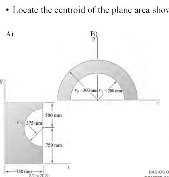Locate the centroid of the plane area | StudyX