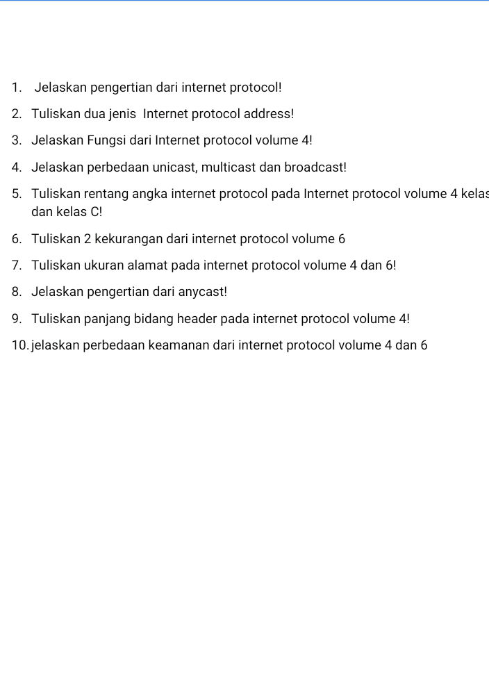 1 Jelaskan pengertian dari internet protocol | StudyX