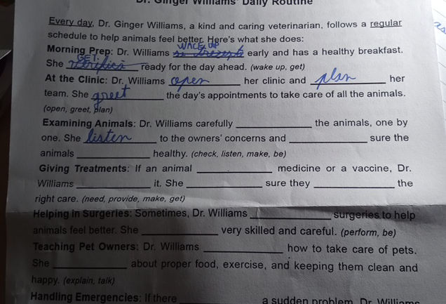 Every day Dr Ginger Williams a kind and
