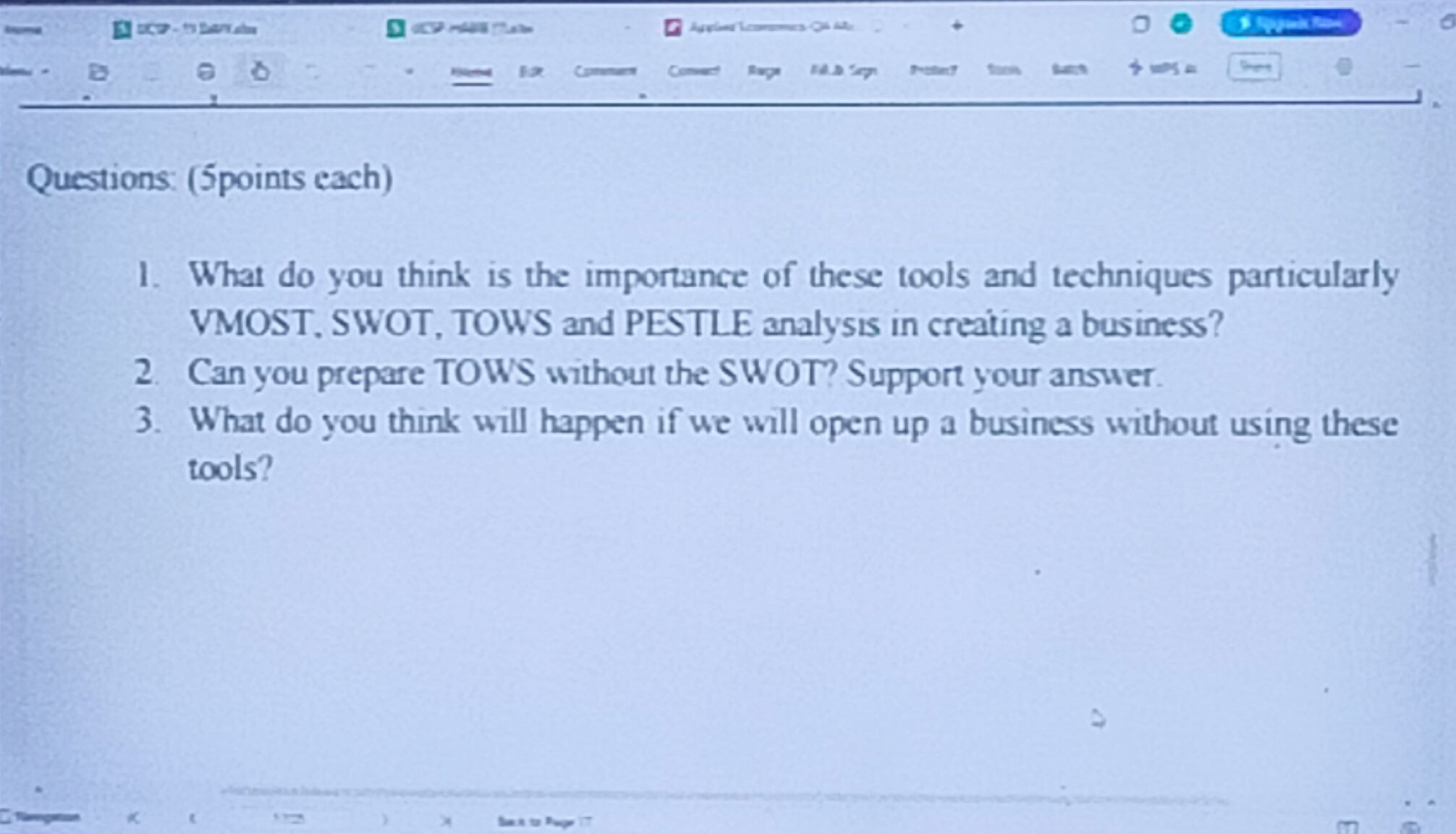 Questions: (5points each) 1. What do you | StudyX