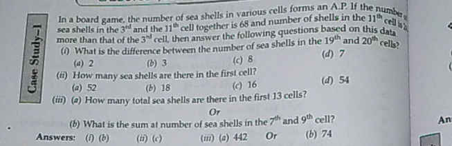 In a board game the number of sea shells in | StudyX