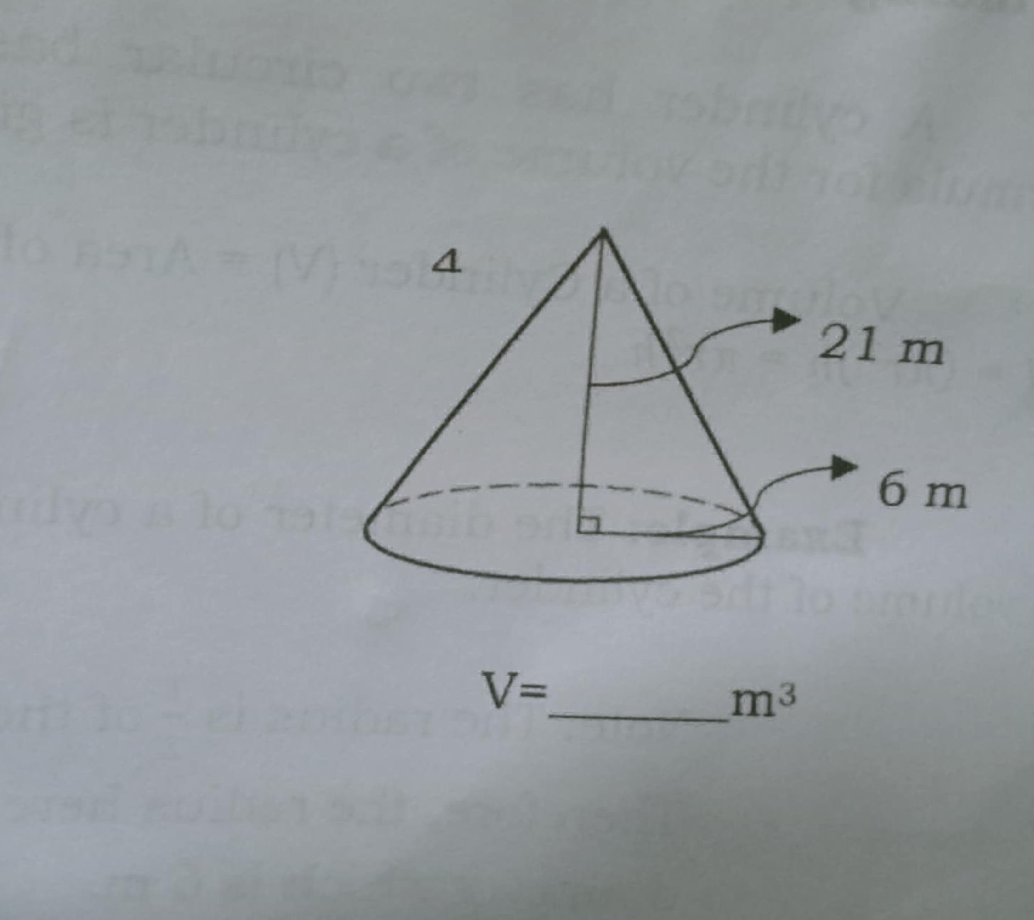 A cone has a radius of 6 m and a slant | StudyX