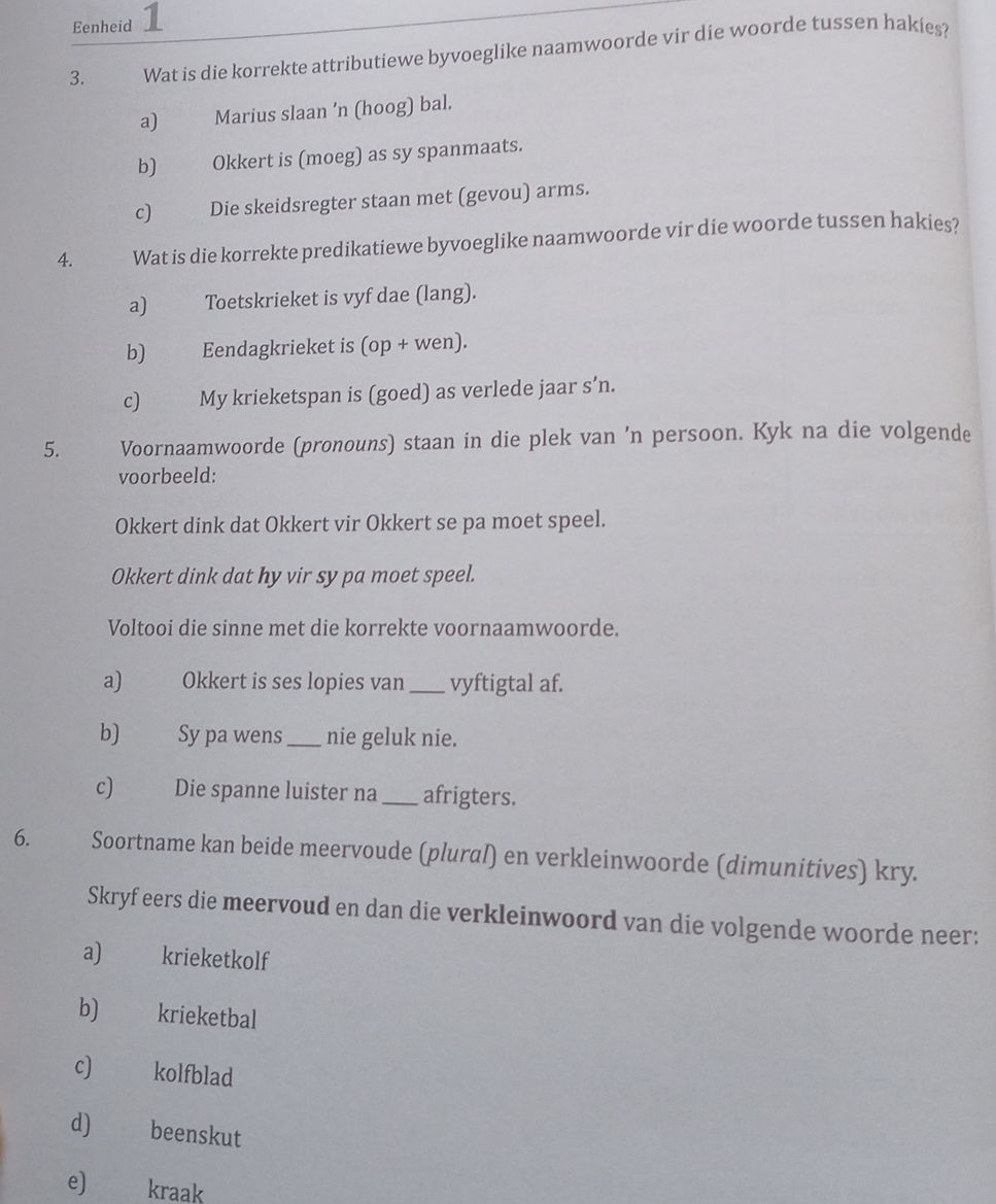 3 Wat is die korrekte attributiewe | StudyX