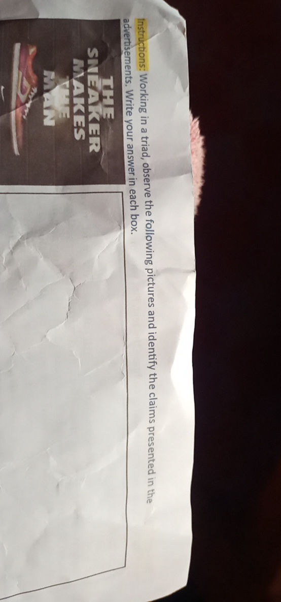 Instructions: Working in a triad, observe | StudyX