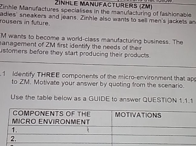 Identify THREE components of the | StudyX