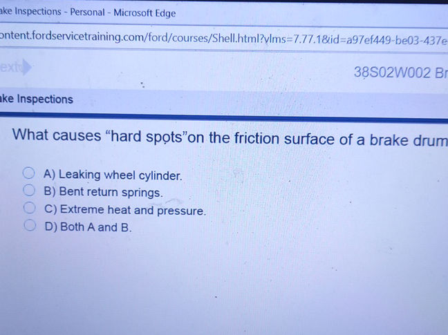 What causes hard spots on the friction | StudyX