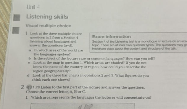 Unit 4 Listening skills Visual multiple