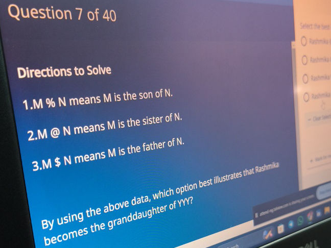 1.M % N means M is the son of N. 2.M @ N
