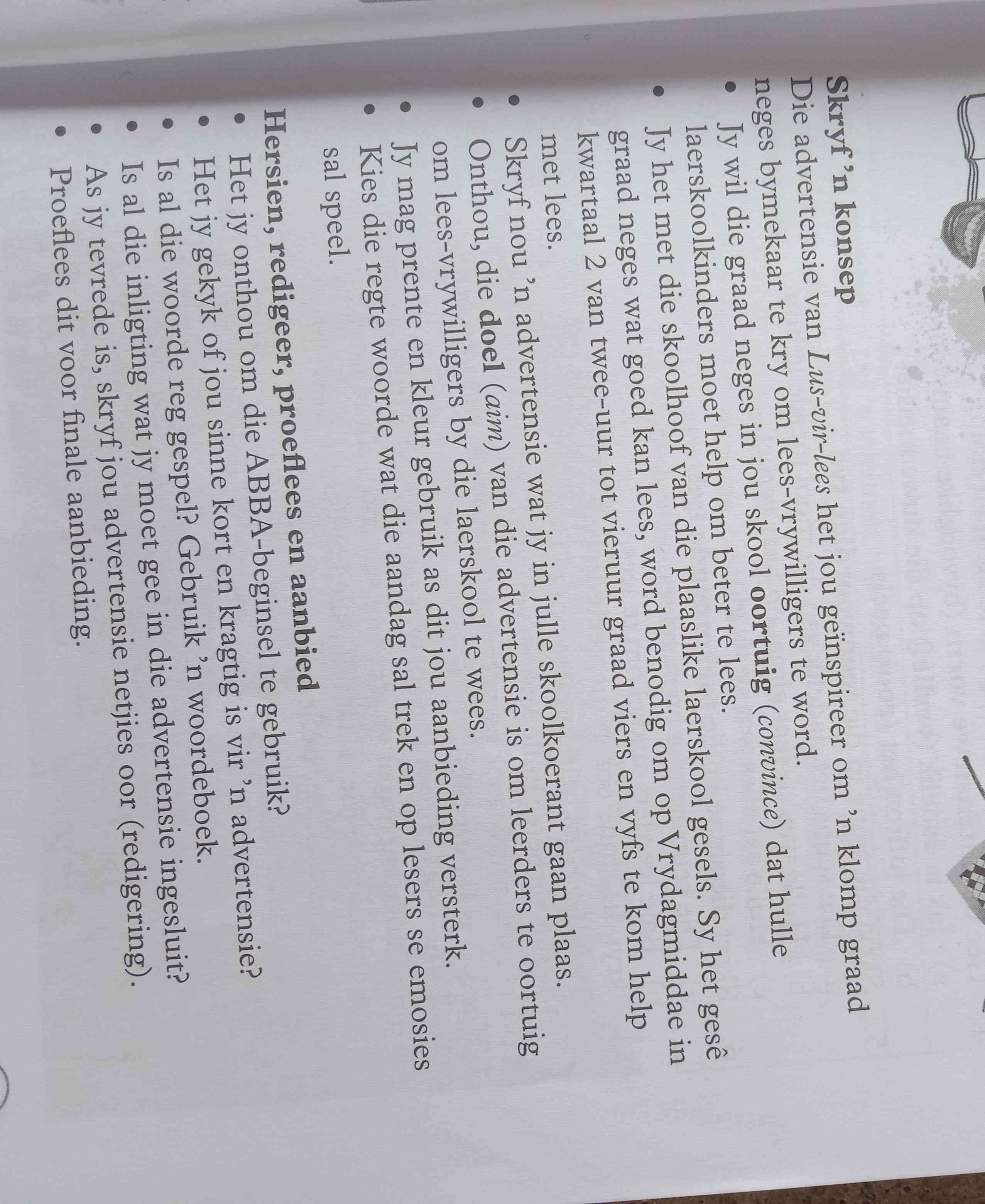 Skryf n konsepDie advertensie van | StudyX