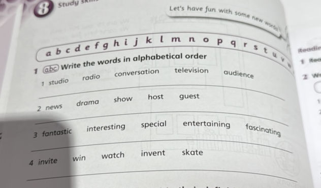 Write the words in alphabetical order 1 | StudyX