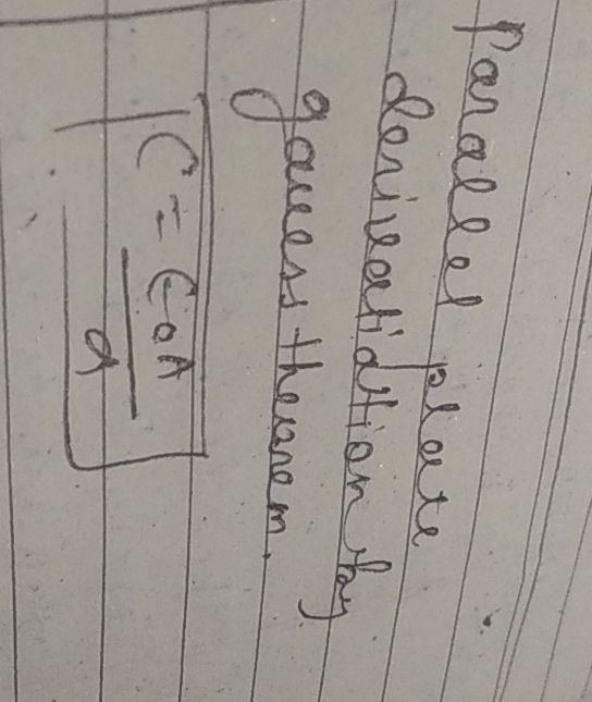 Parallel plate derivation by Gauss theorem. | StudyX