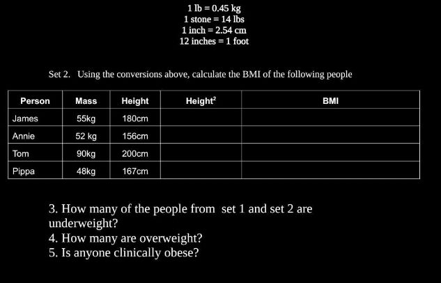 Set 2. Using the conversions above, | StudyX