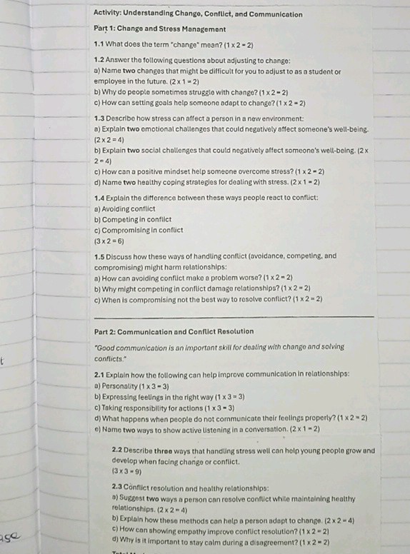Activity Understanding Change Conflict and | StudyX