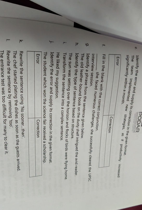 e Identify the error and supply its | StudyX
