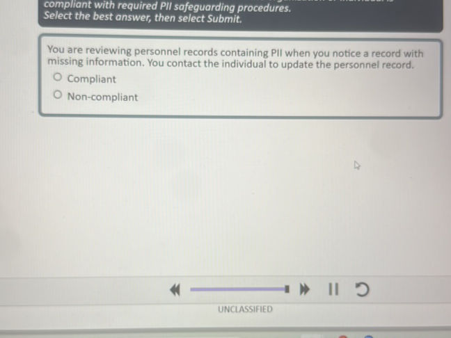 You are reviewing personnel records