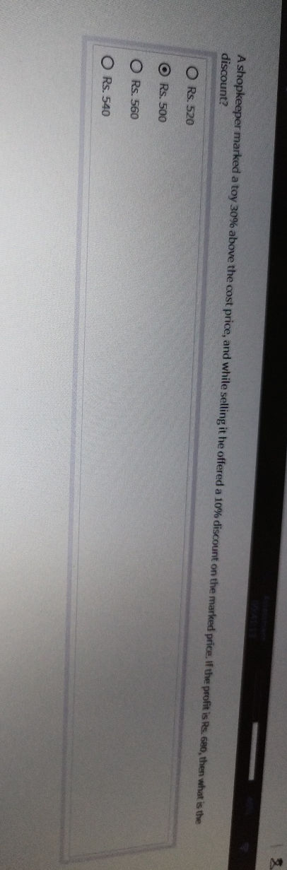 A shopkeeper marked a toy 30 above the cost | StudyX