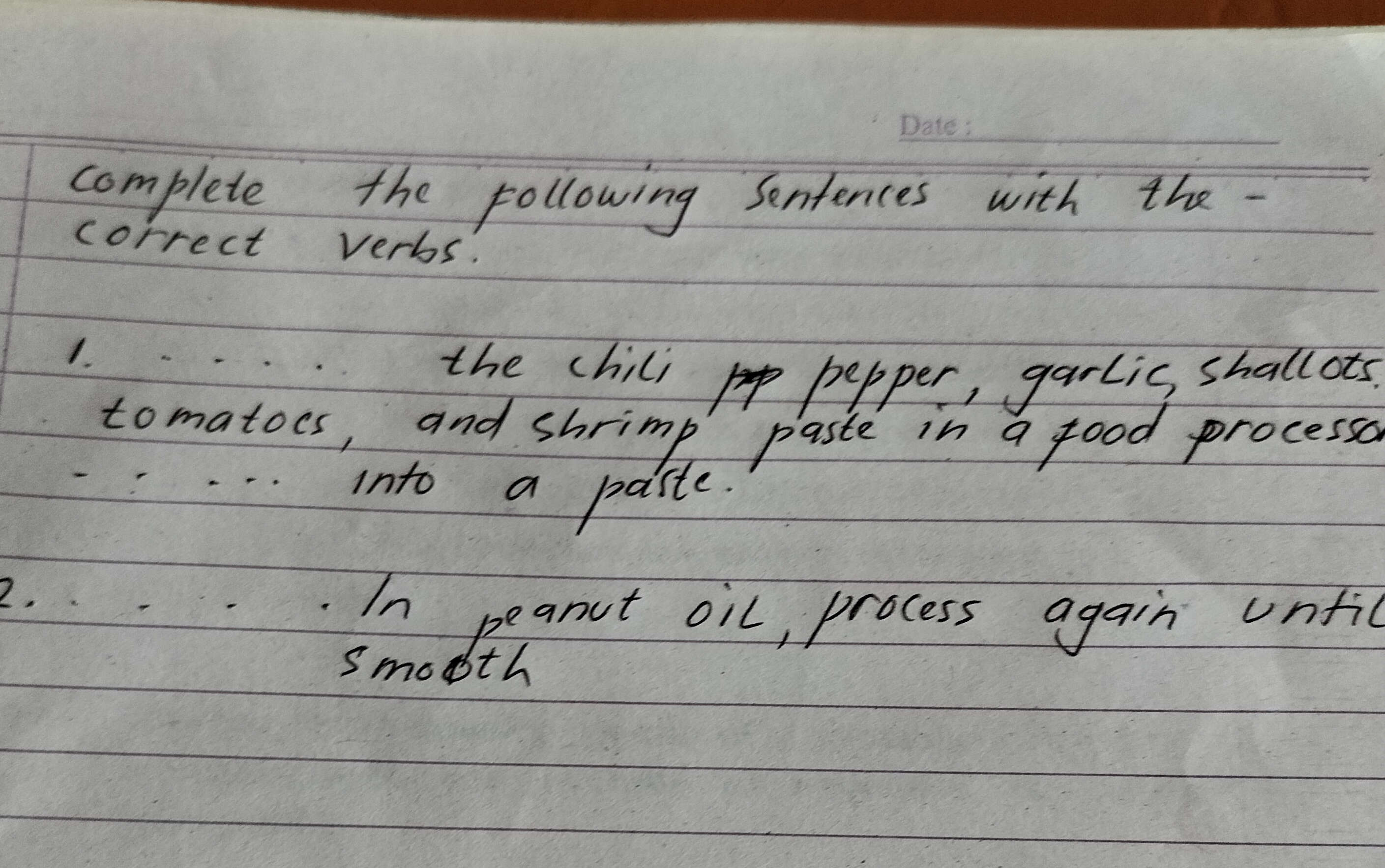 Complete the following sentences with the | StudyX