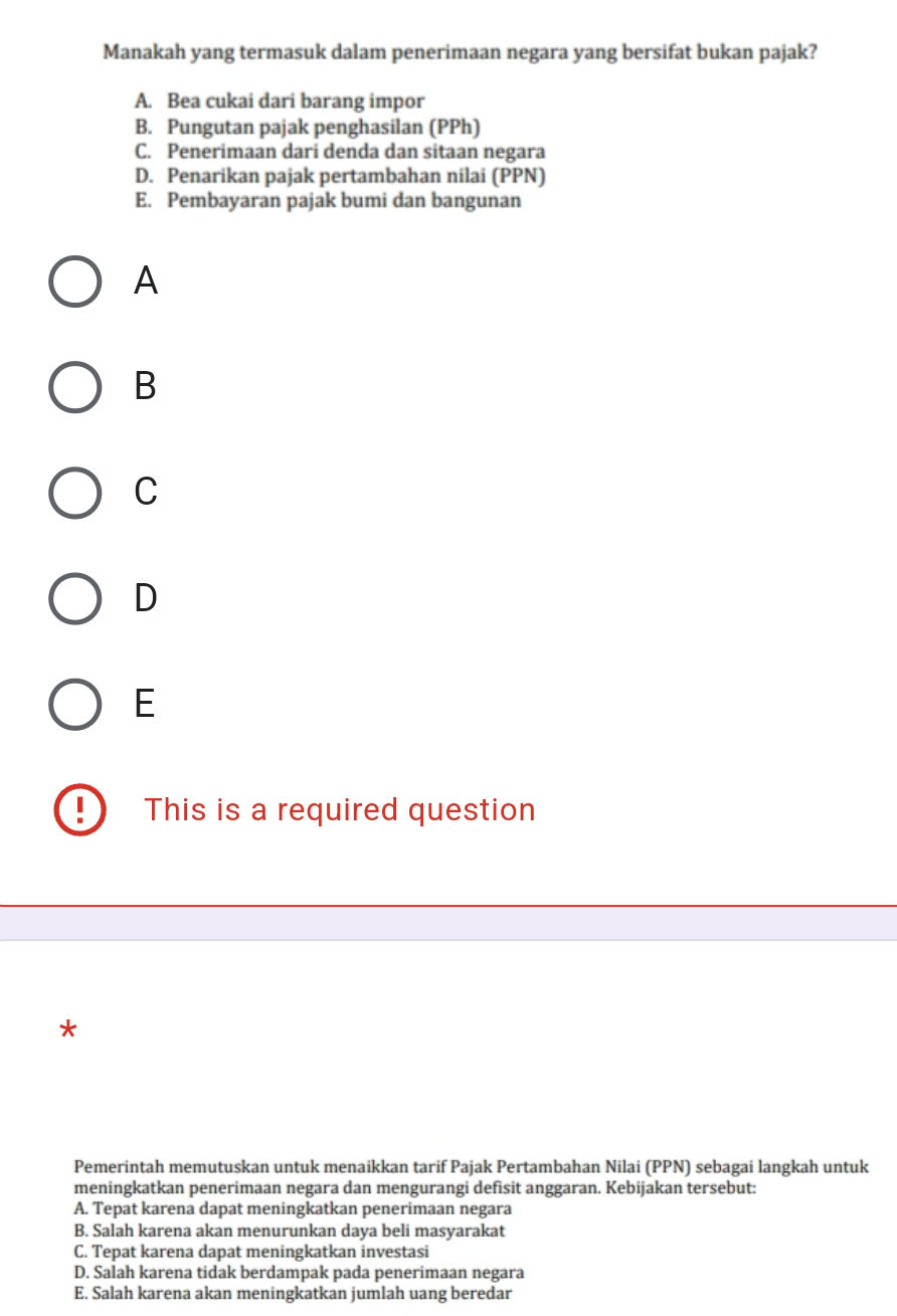 Manakah yang termasuk dalam penerimaan | StudyX