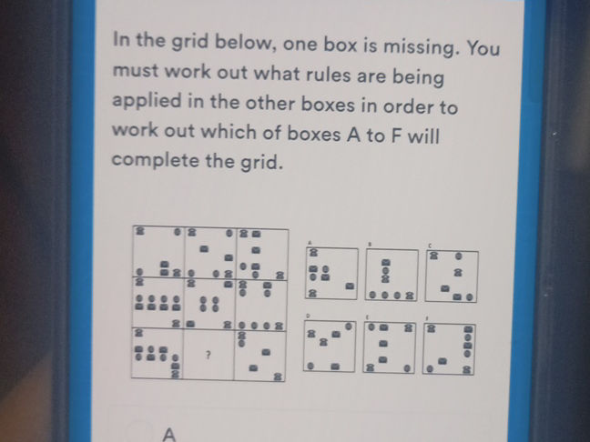 In the grid below, one box is missing. You
