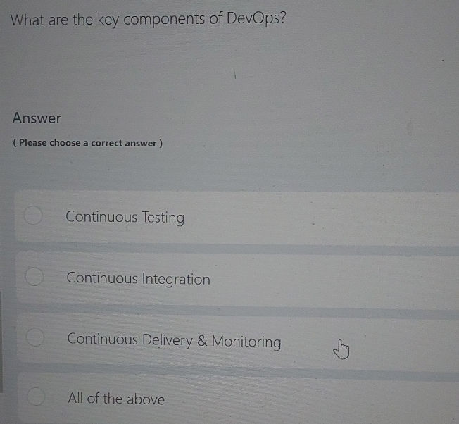 What are the key components of DevOps Answer | StudyX