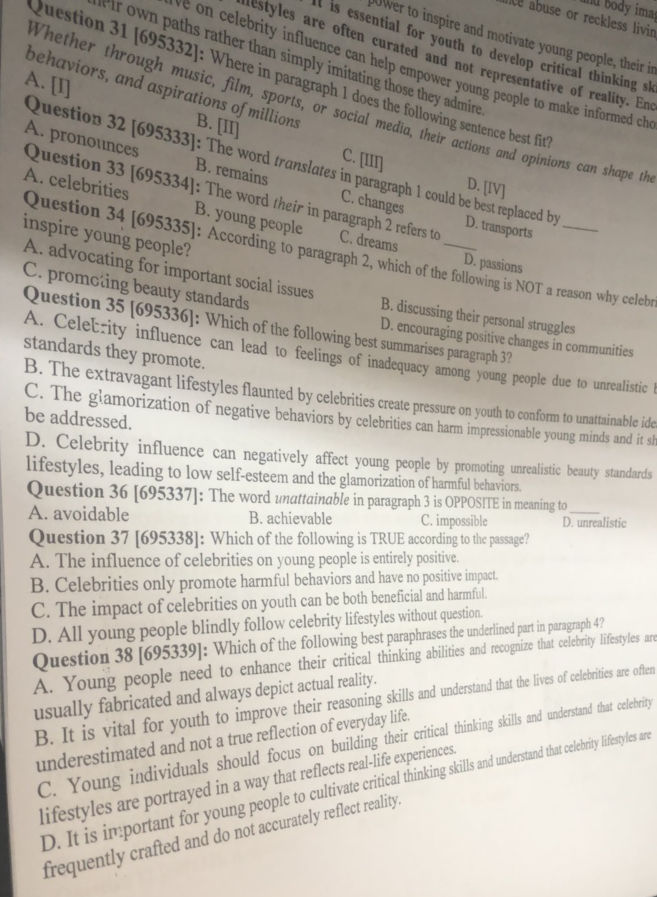 Question 31 695332 Where in paragraph 1 does | StudyX