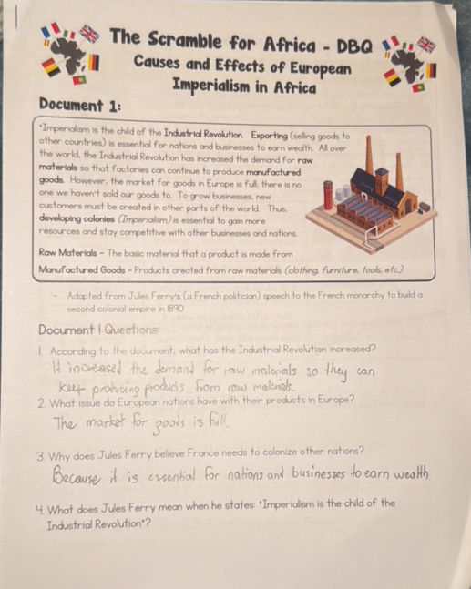 The Scramble for Africa - DBQ Causes and | StudyX